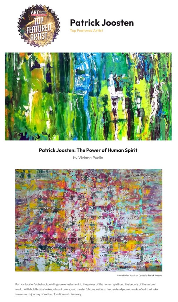 Patrick Joosten Art Tour International Patrick Joosten Top featured Artist